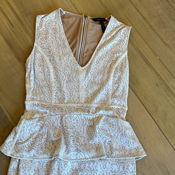 BCBGMaxAzria | Dresses | Bcbg Ivory Or White Peplum Dress | Poshmark